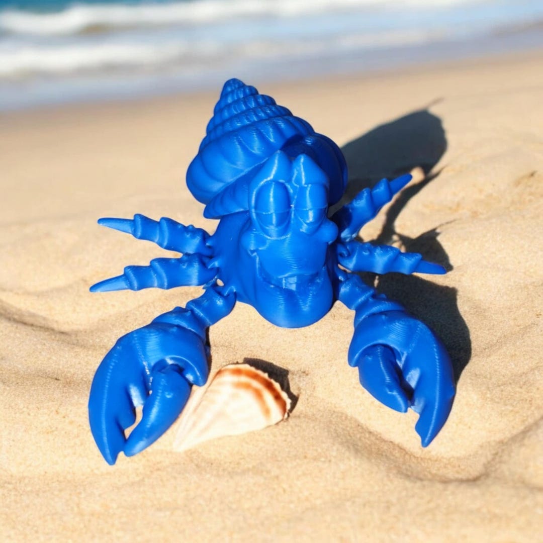 Hermit Crab Fidget Toy, 3D Printed Articulated Stress Reliever, Perfect ...