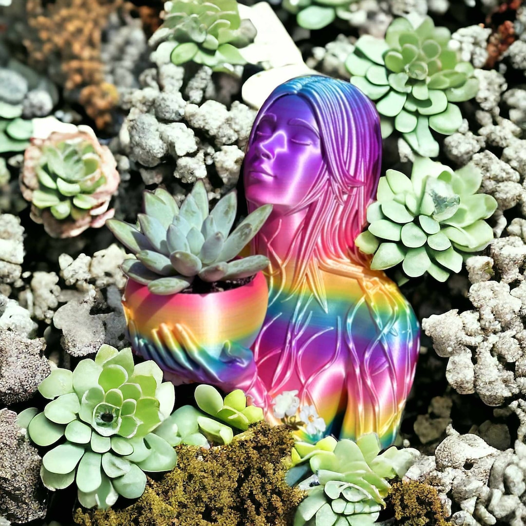 Divine Goddess Face Planter Unique 3D Printed Home Decor, Perfect for ...