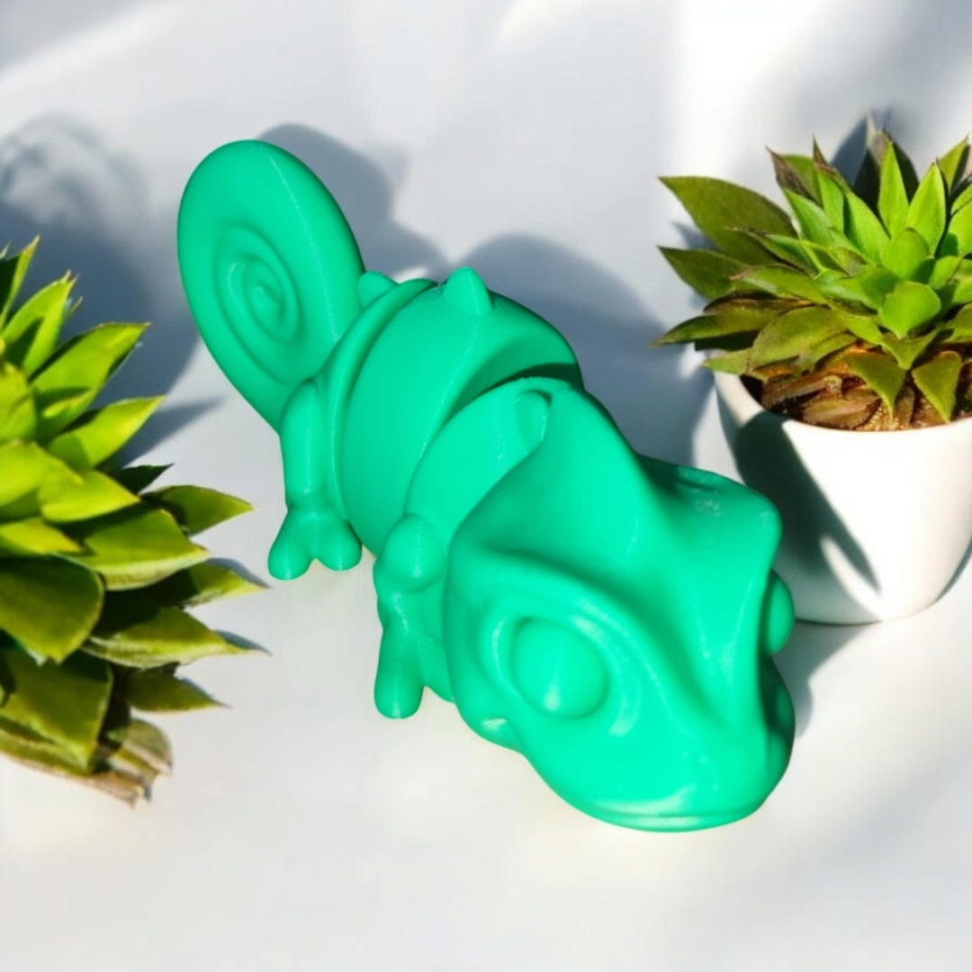 Chameleon Lizard 3D Printed Fidget Toy, Colorful Stress Relief for Kids ...