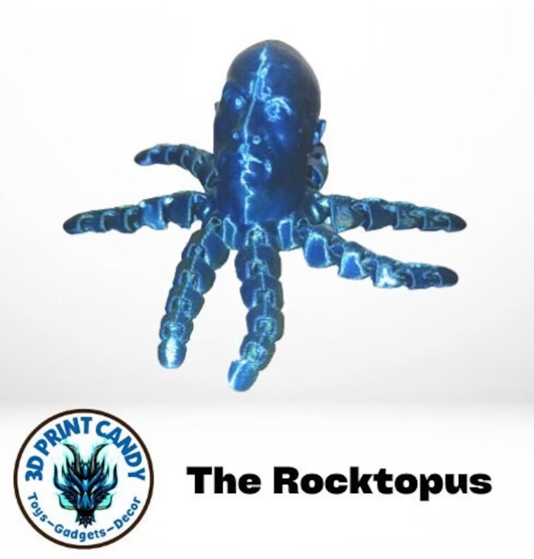 Rocktopus Fidget Toy, 3D Printed Handheld Stress Reliever, Anxiety ...