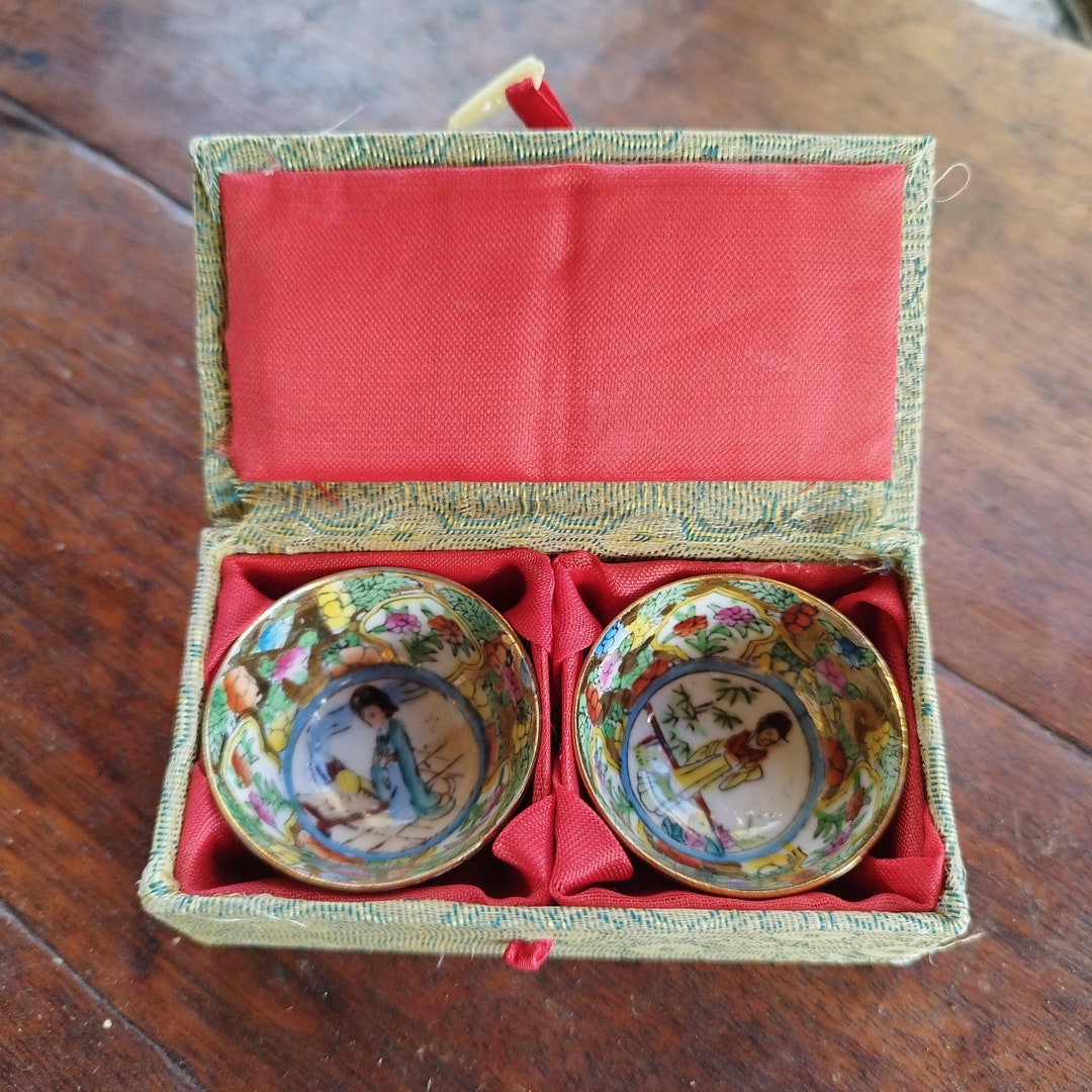 Vintage Japanese Sake Glass Box Religious Ceremony San San Kudo Culture ...