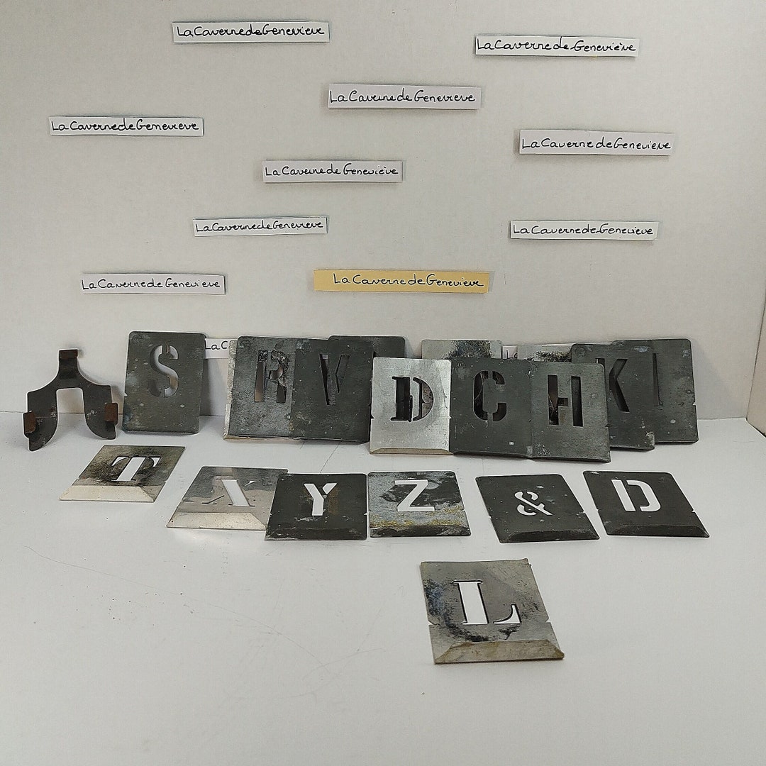 Vintage Industrial Metal Letter Stencil/french Zinc Alphabet/easy ...