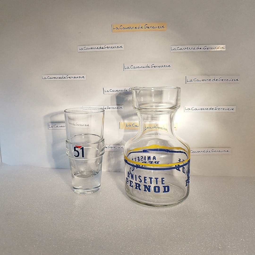 Vintage Pernaud Anisette Water Glass Pitcher/old Advertising Carafe and ...