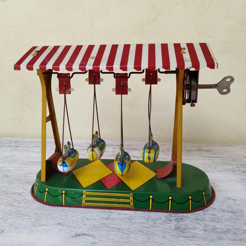 Vintage Wilesco 1950s Mechanical Steel Toy/swing/swing Chair/wind-up ...