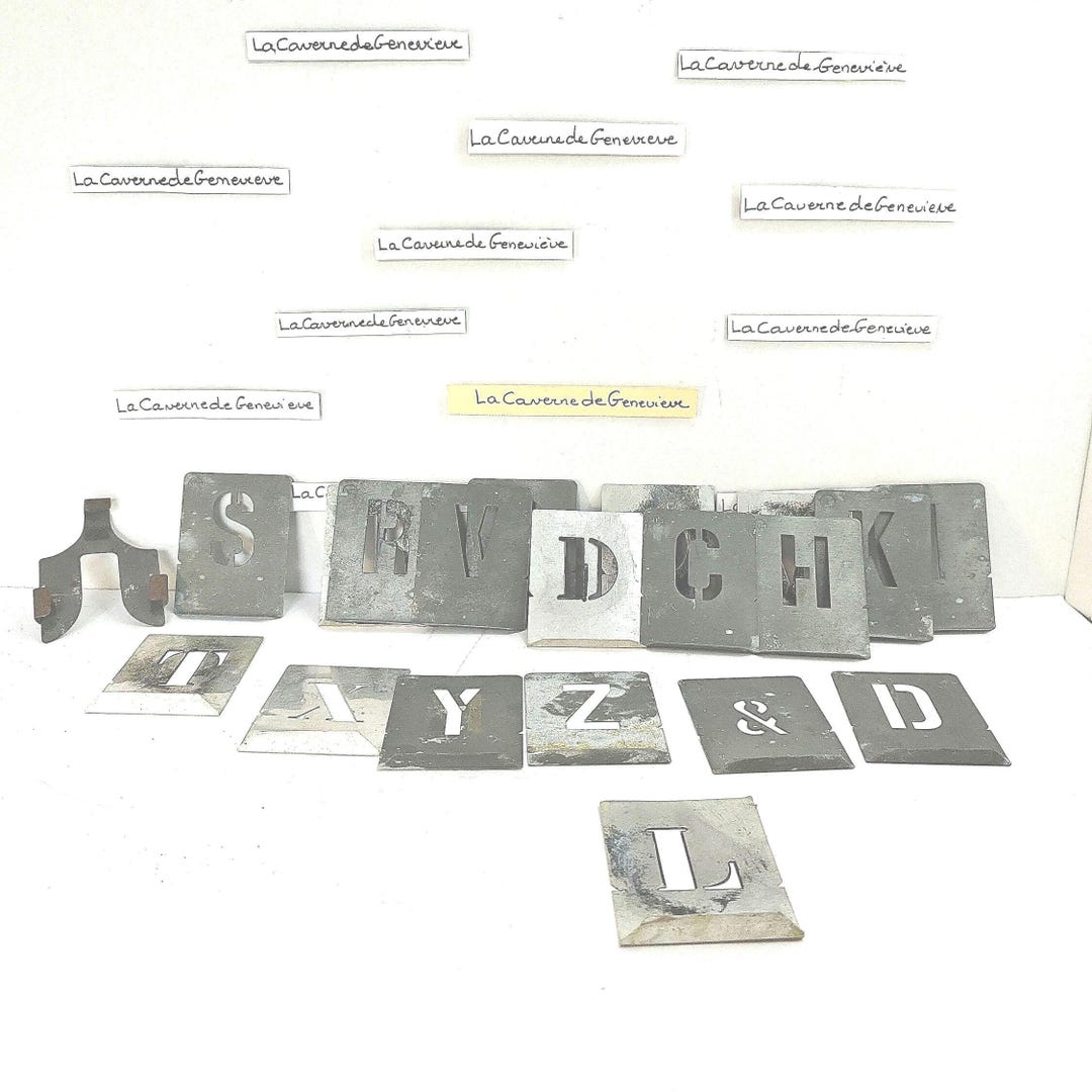 Vintage Industrial Stencil Metal Letter/french Zinc Alphabet/easy ...