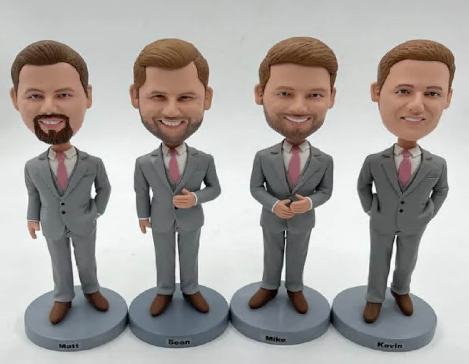 Customized Personalized Best Man Bobble Head Gift Sets 1-15 Pieces ...