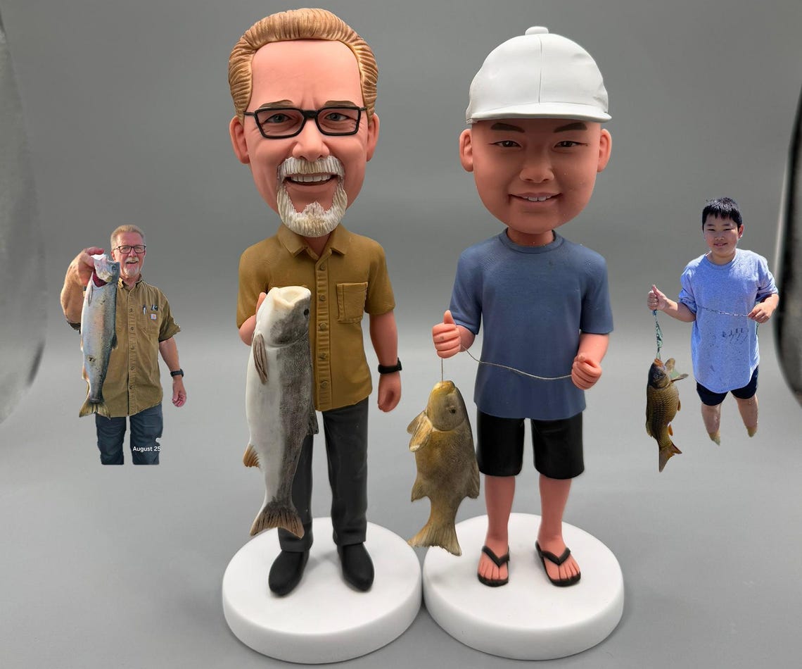 Custom Fishing Bobblehead Gifts, Custom Fisherman Bobblehead Gifts ...