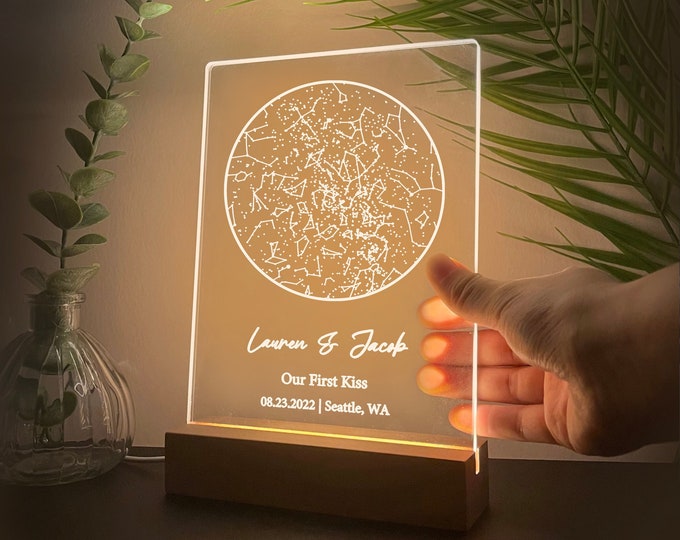 CUSTOM Night Light Star Map LED Frame for Loved Ones Family - Etsy