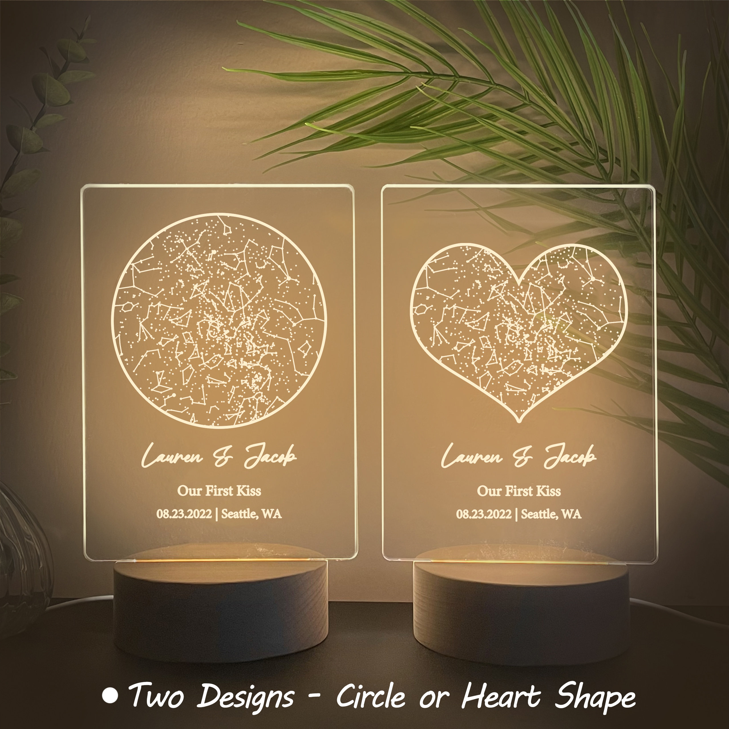 Custom Star Map by Date Night Light, Personalized Night Sky by Date ...