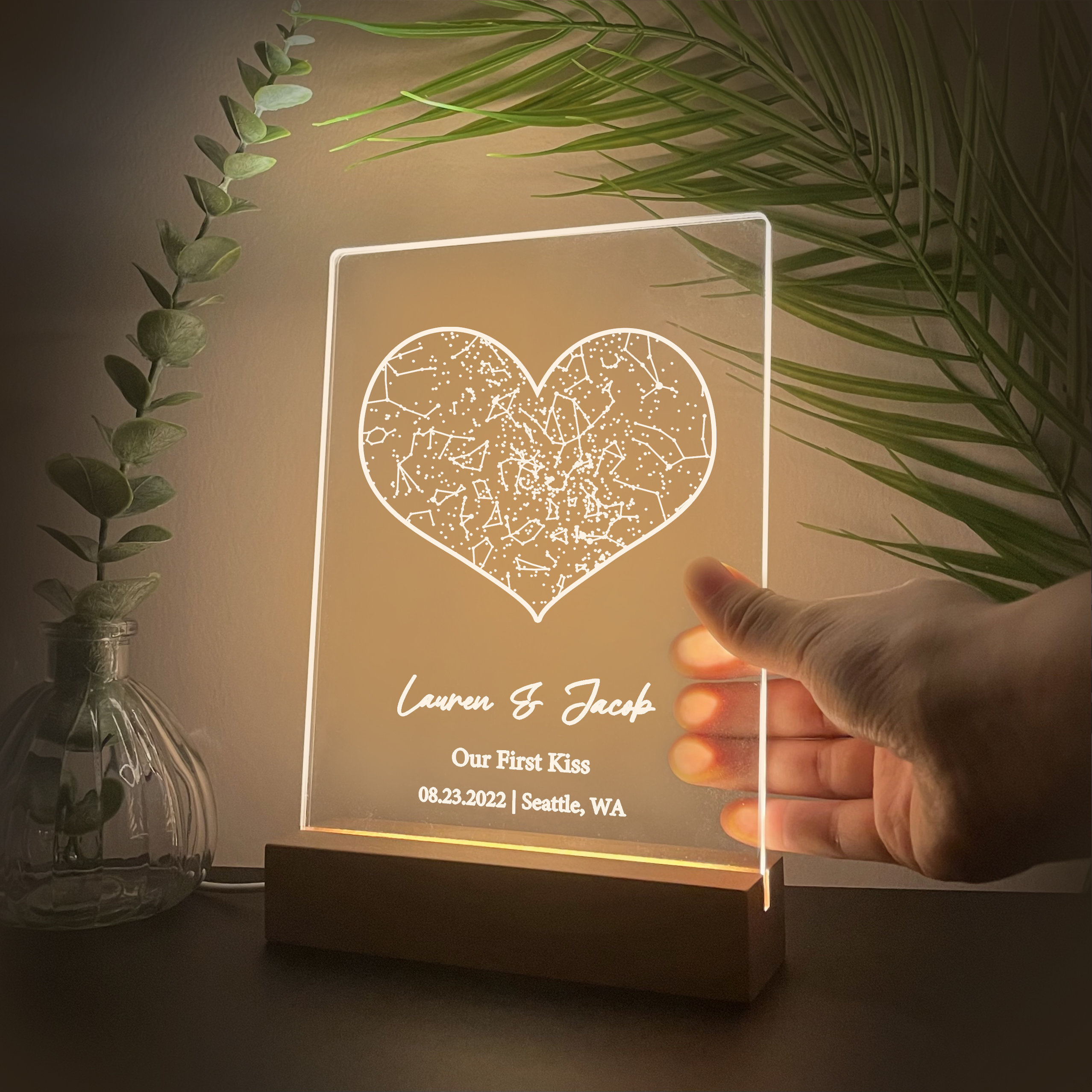 Custom Star Map by Date Night Light, Personalized Night Sky by Date ...