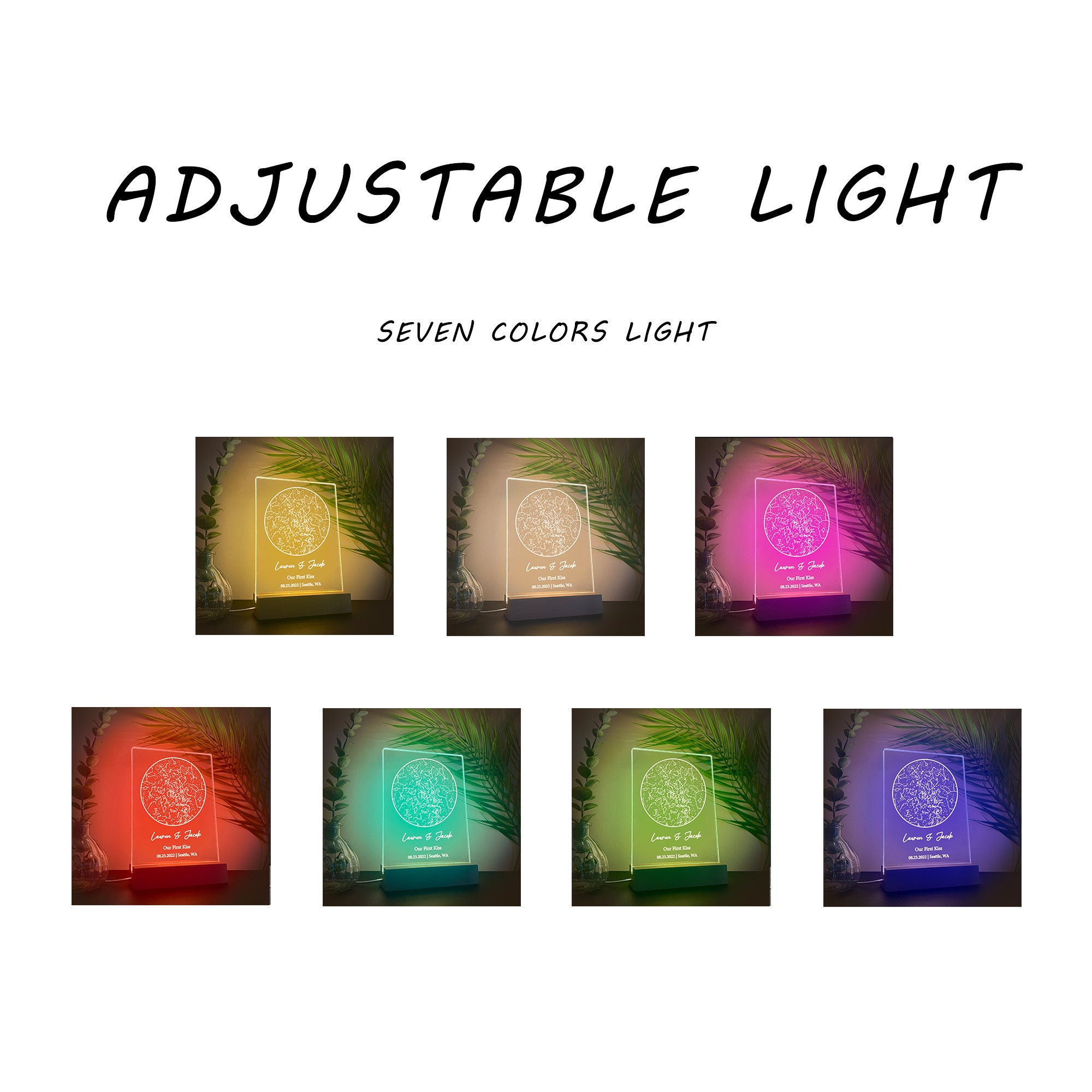 Custom Star Map by Date Night Light, Personalized Night Sky by Date ...