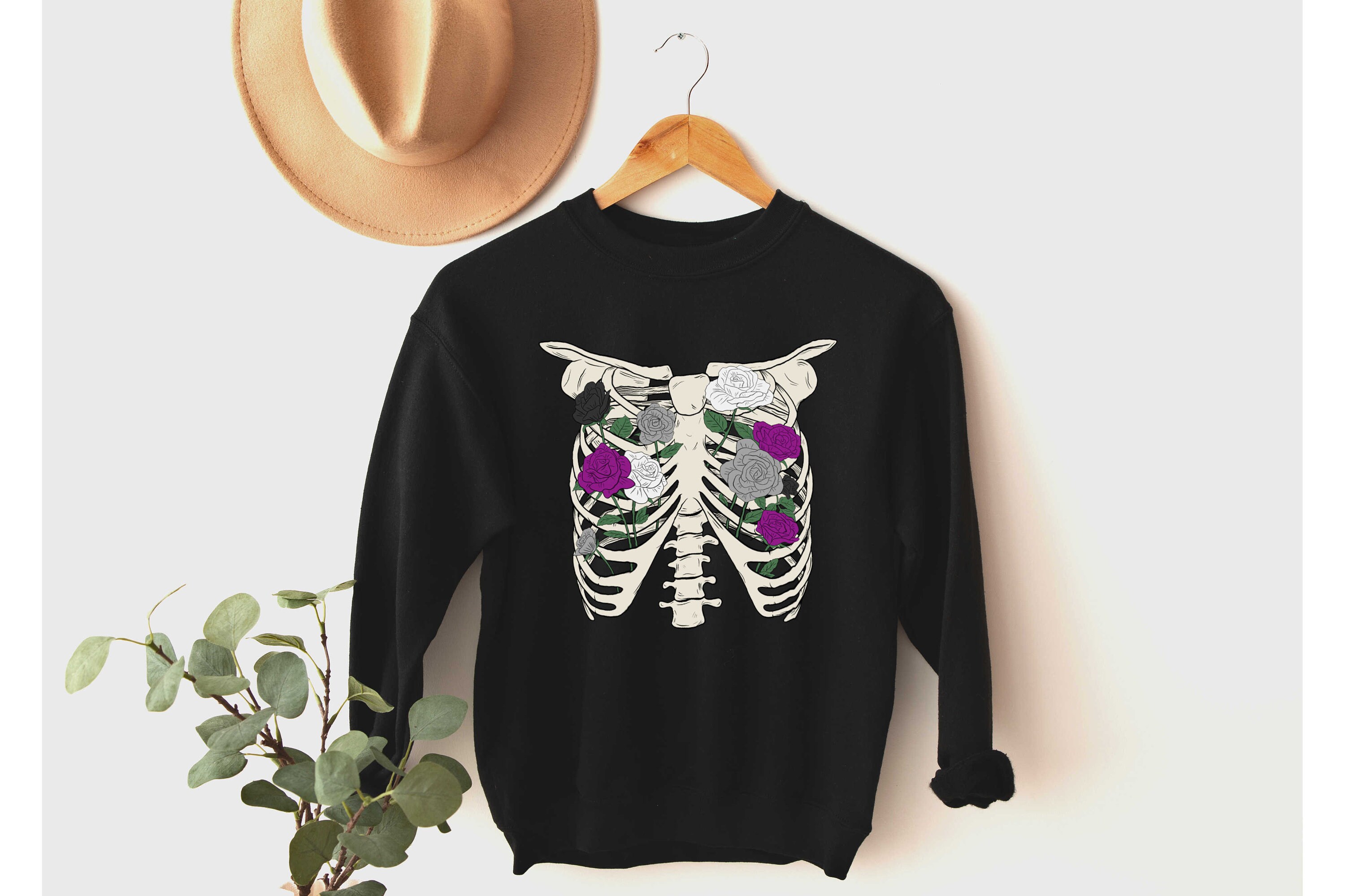 Ace Pride Sweatshirt, Skeleton Asexual Shirt, LGBTQ Clothing, Asexual ...