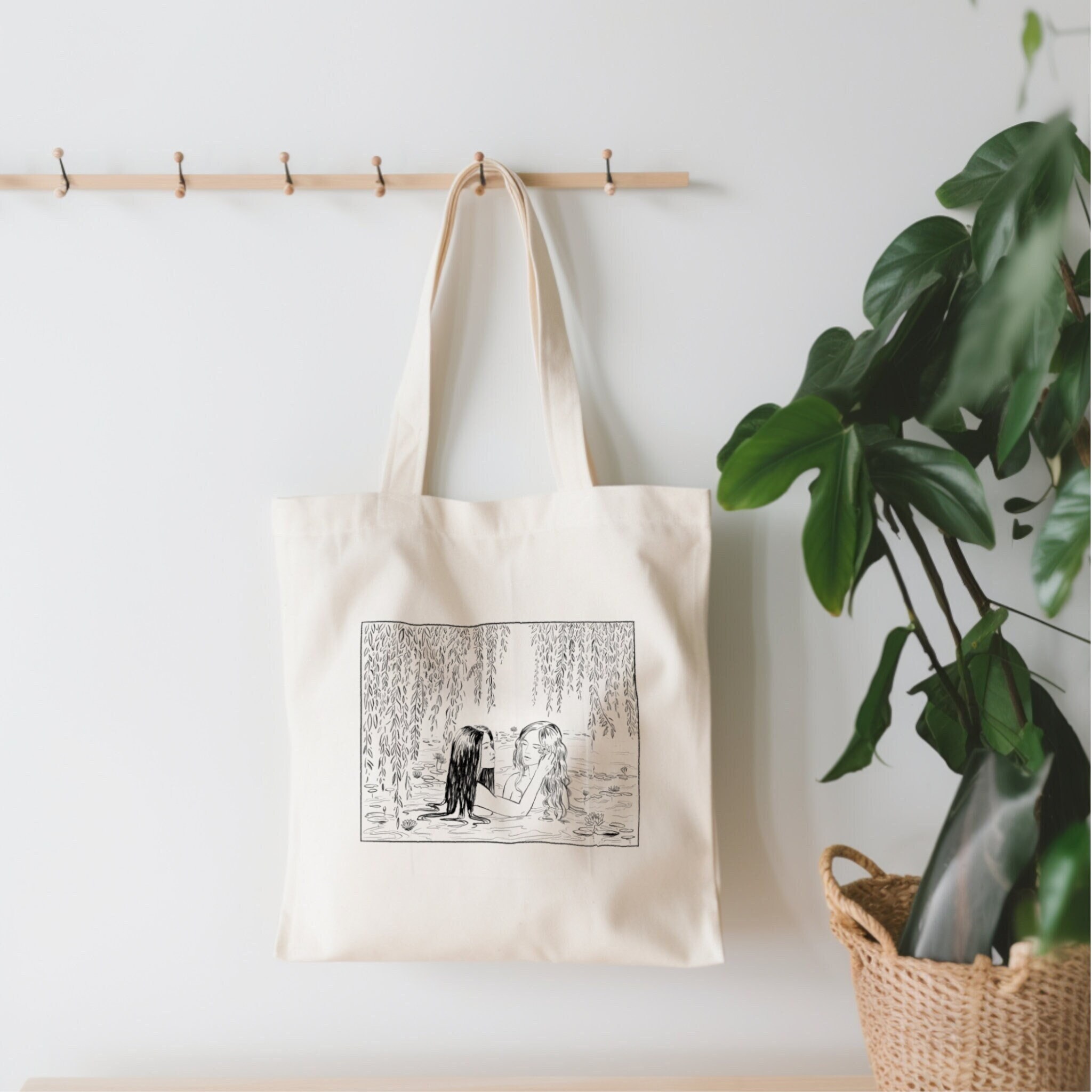 Nymph Sapphic Tote Bag Lesbian Love Lesbian Couple Subtle Pride