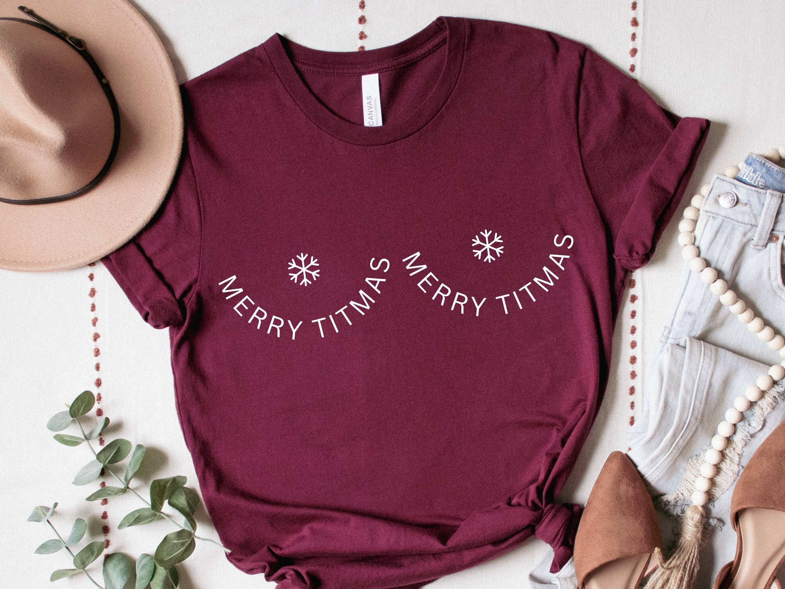 Merry Titmas, Funny Boob Christmas Sweater, Ugly Christmas Sweater ...
