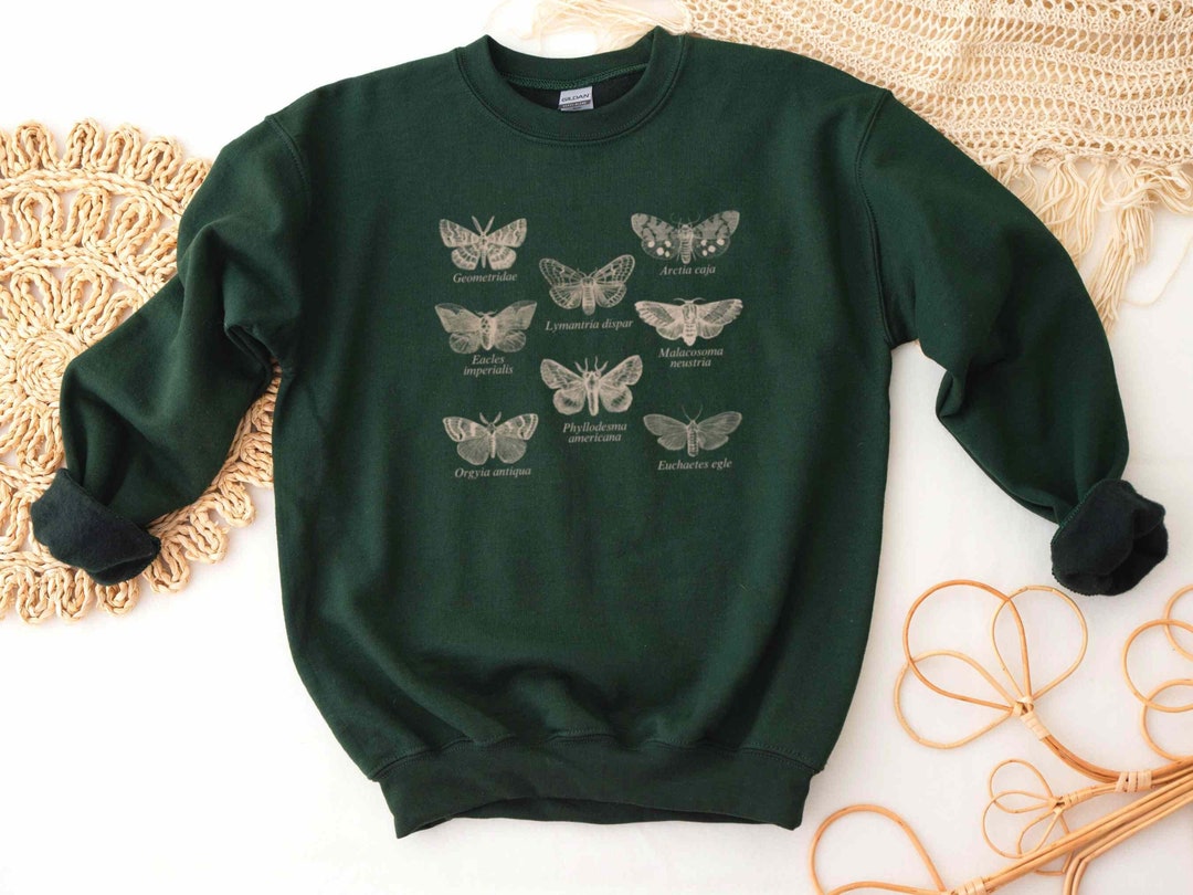 Goblincore Sweater, Moth Sweatshirt, Cottagecore Sweater, Goblincore ...
