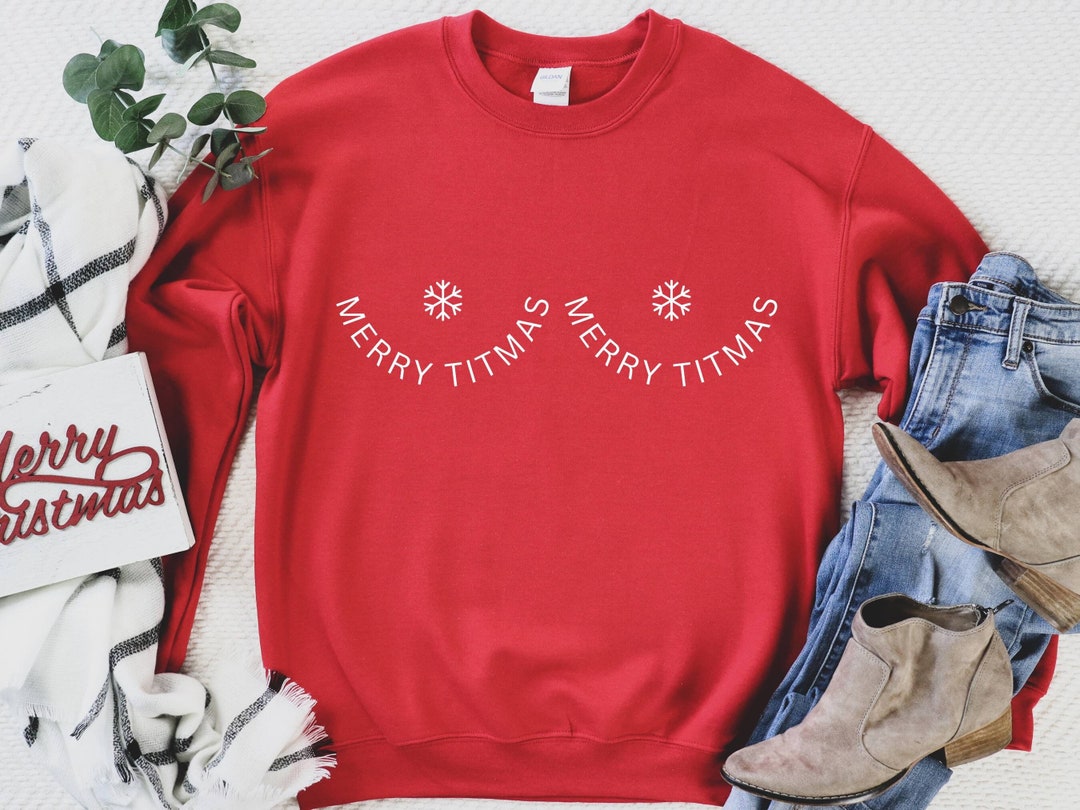 Merry Titmas Funny Boob Christmas Sweater Ugly Christmas - Etsy