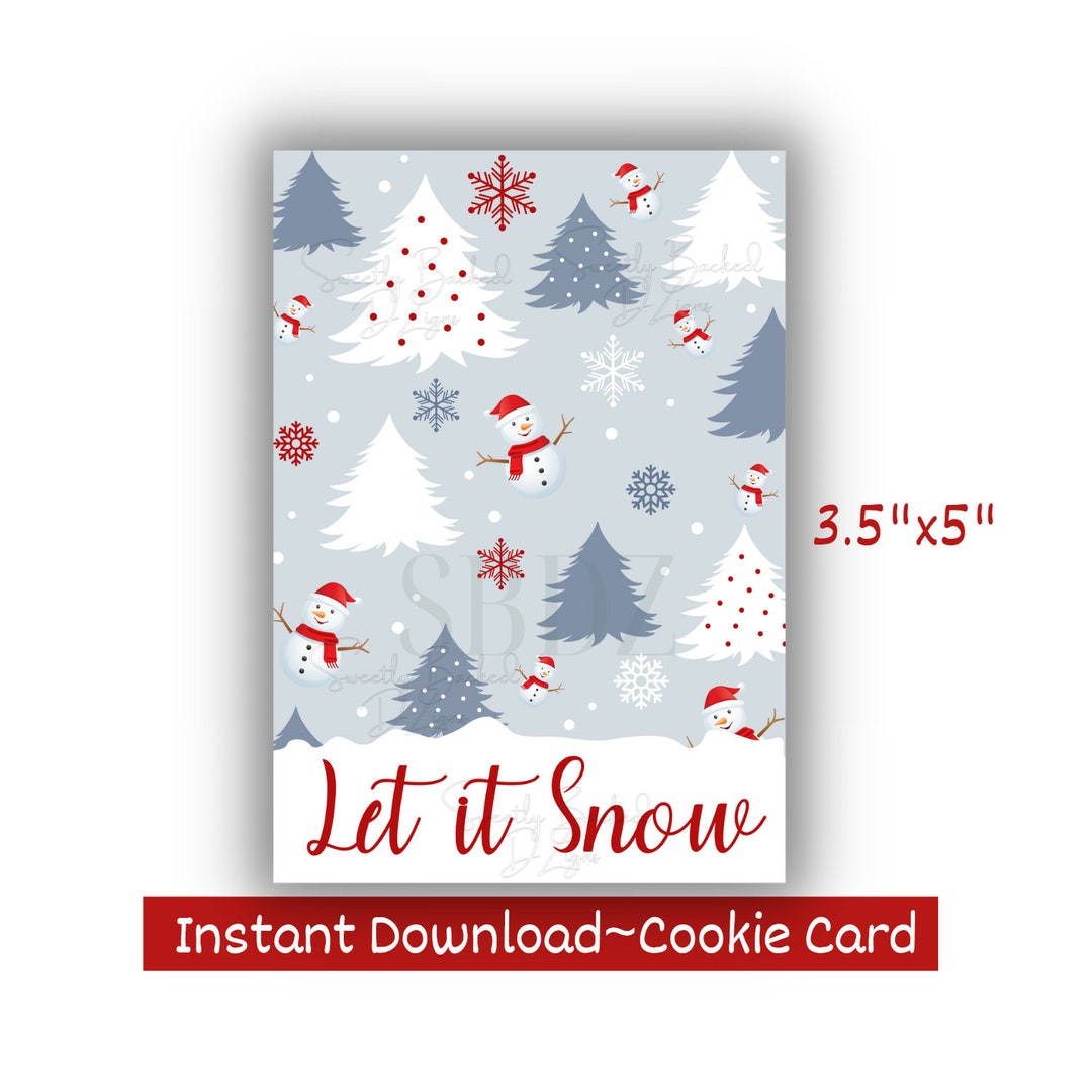 Printable Christmas Cookie Card-mini Cookie Card-cookie Card-let It ...