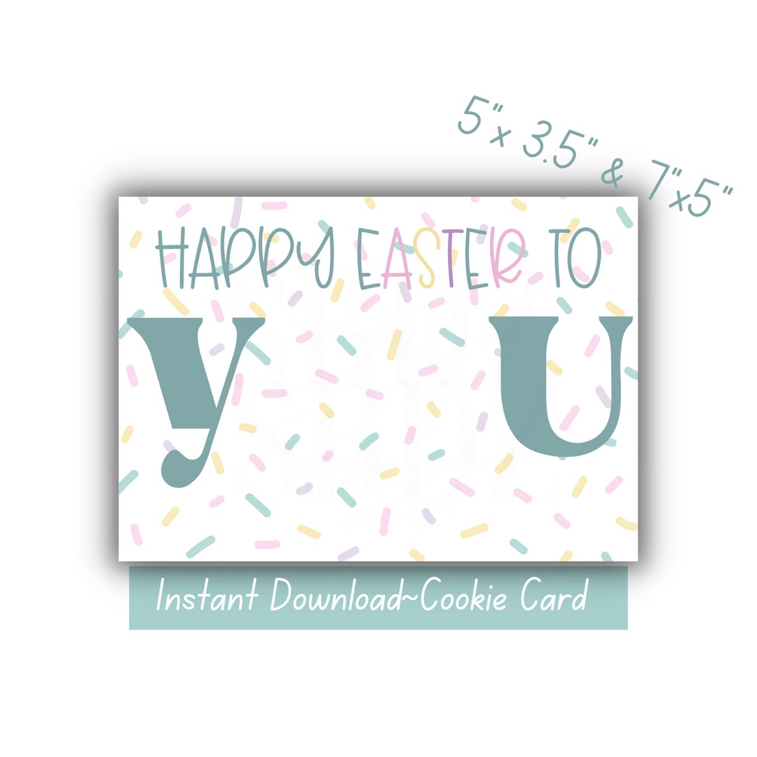 Printable EASTER Cookie Card-cookie Card-easter - Etsy
