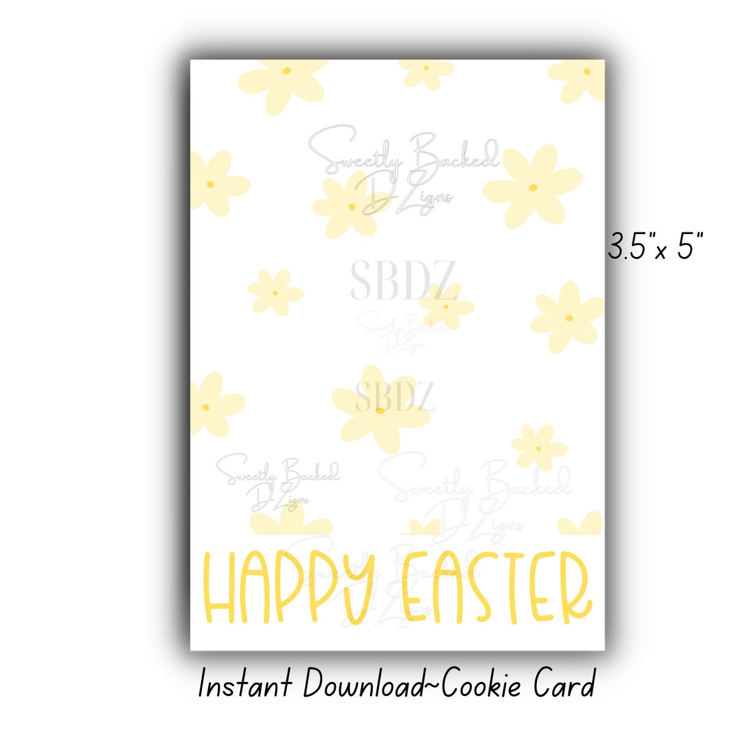 Printable Easter Cookie Card-digital Card-easter Cookie Card-mini ...