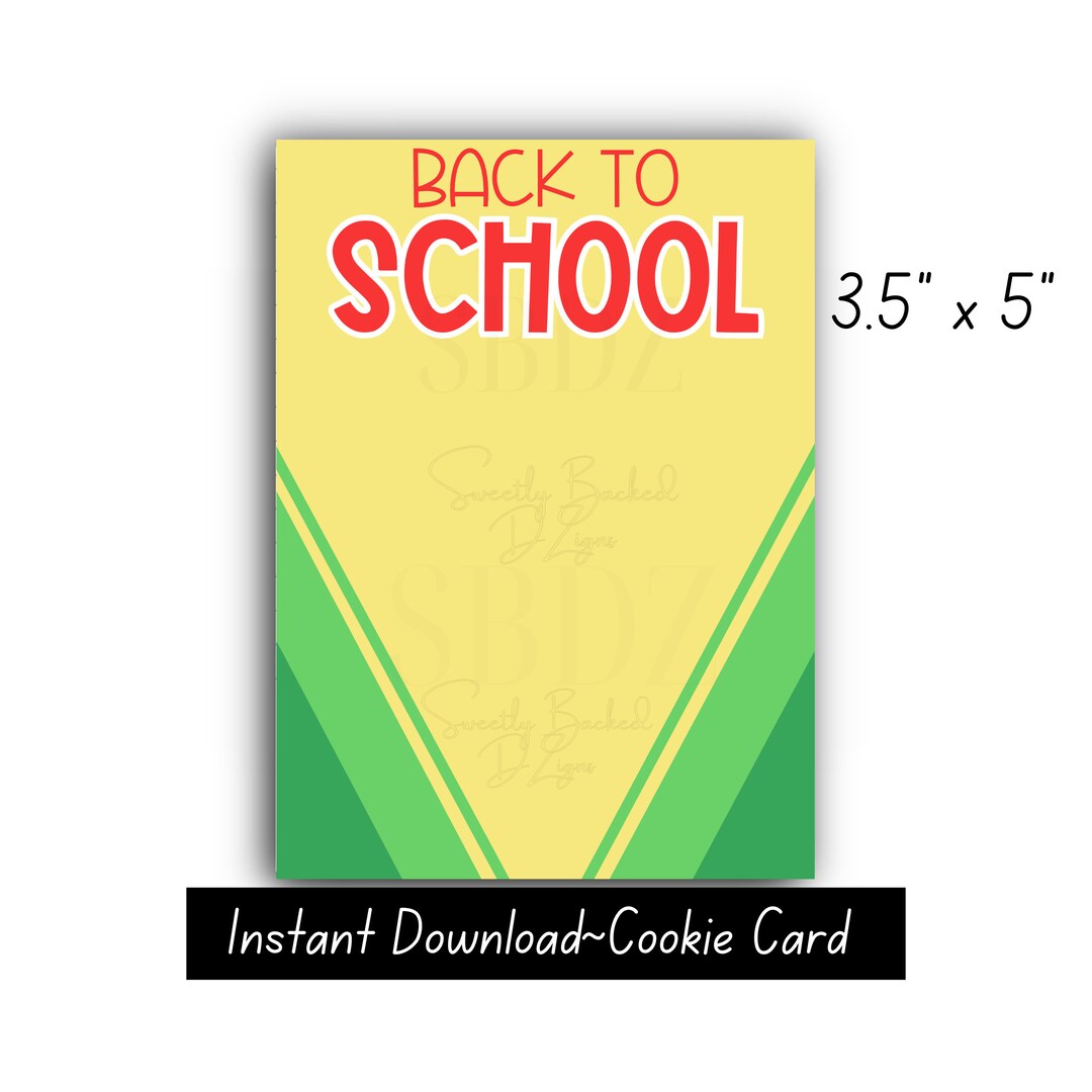 Printable Back to School Cookie Card-mini Cookie Card-cookie Card - Etsy