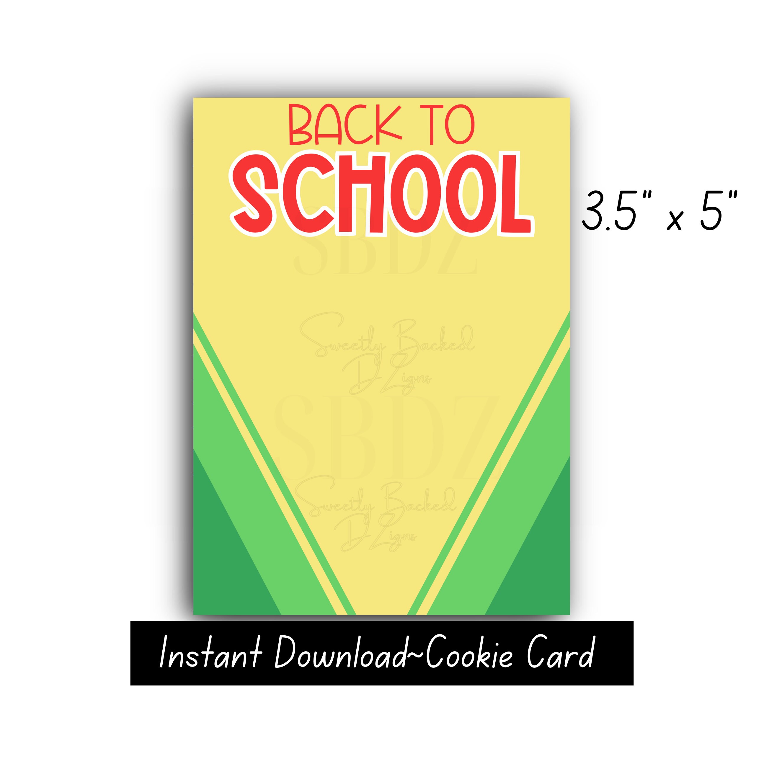 Printable Back to School Cookie Card-mini Cookie Card-cookie - Etsy