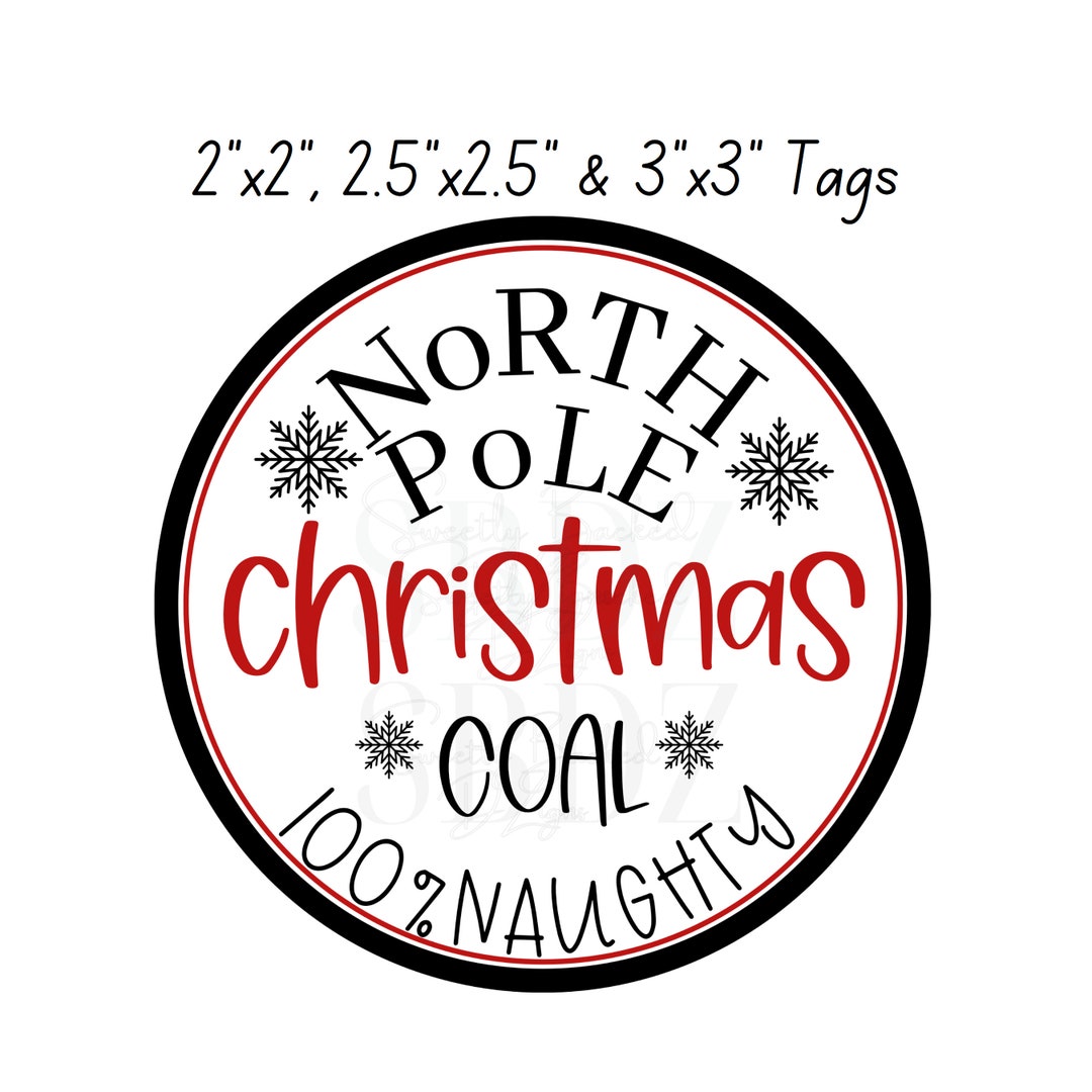 Printable Christmas Tag-treat Tag-mini Cookie Tag-christmas Coal Tag - Etsy