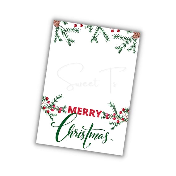 Merry Christmas Cookie Card-printable Cookie Card-mini Cookie - Etsy