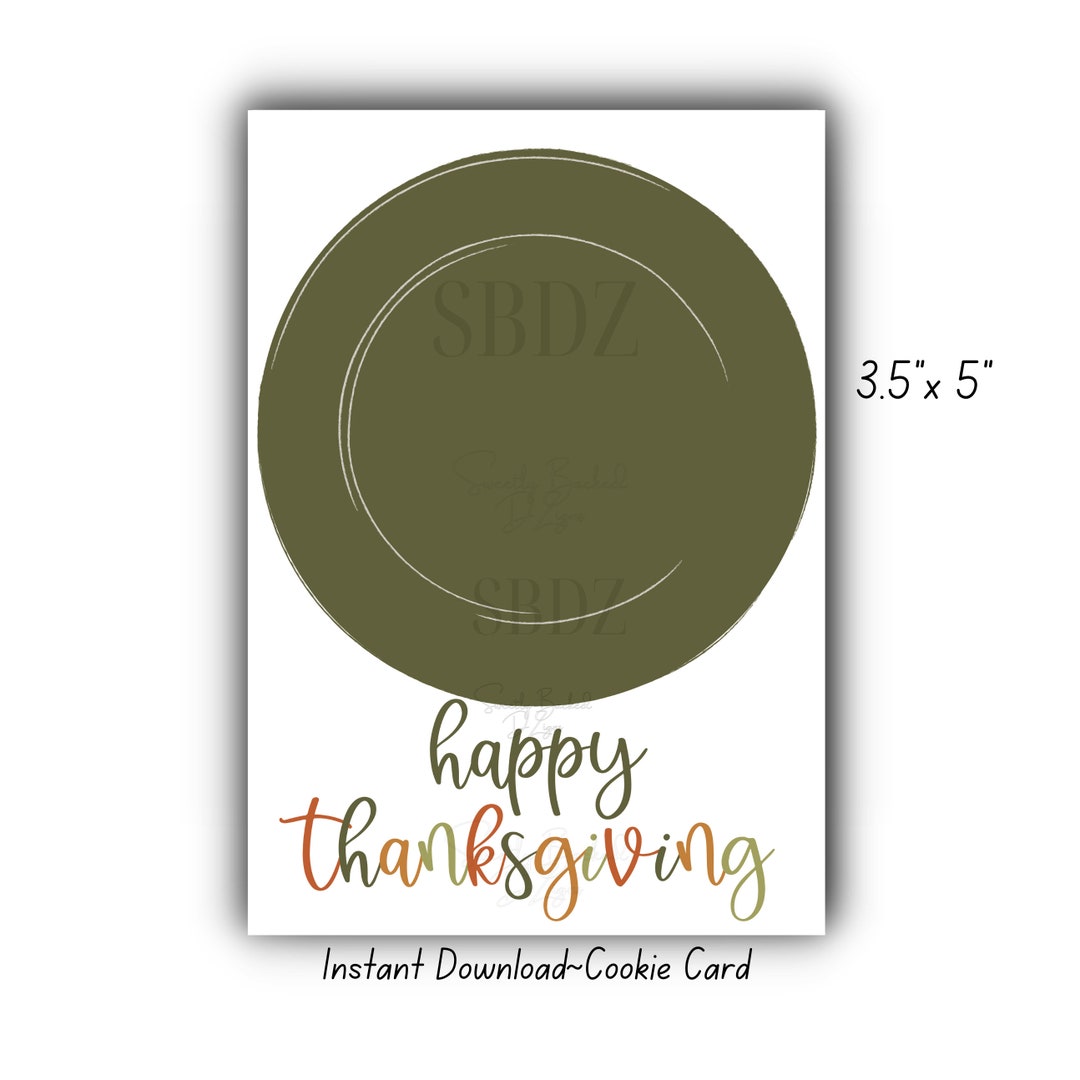 Printable Fall Cookie Card-thanksgiving Card-mini Cookie Card - Etsy