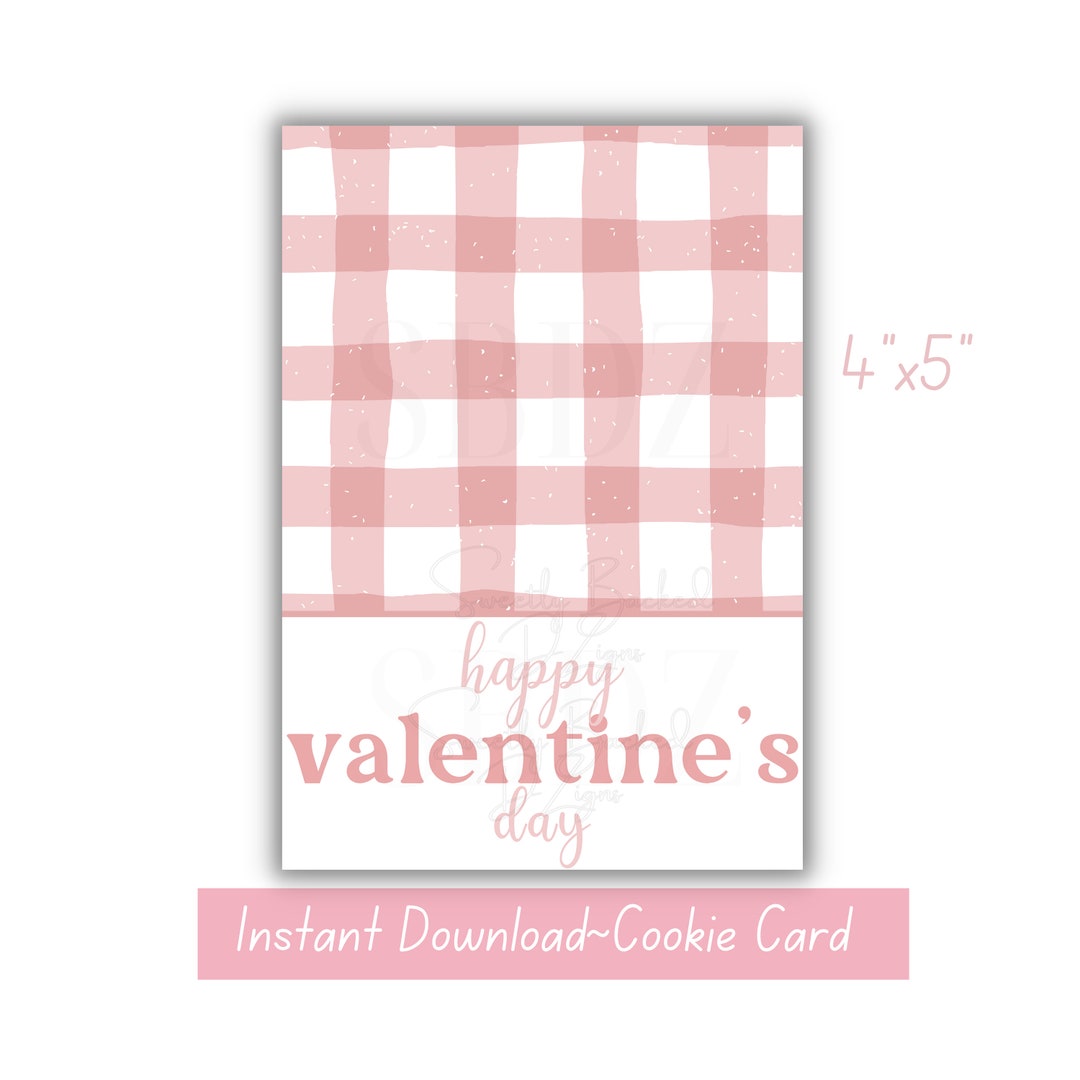 Printable Valentine Cookie Card-digital Download-valentine's Day ...