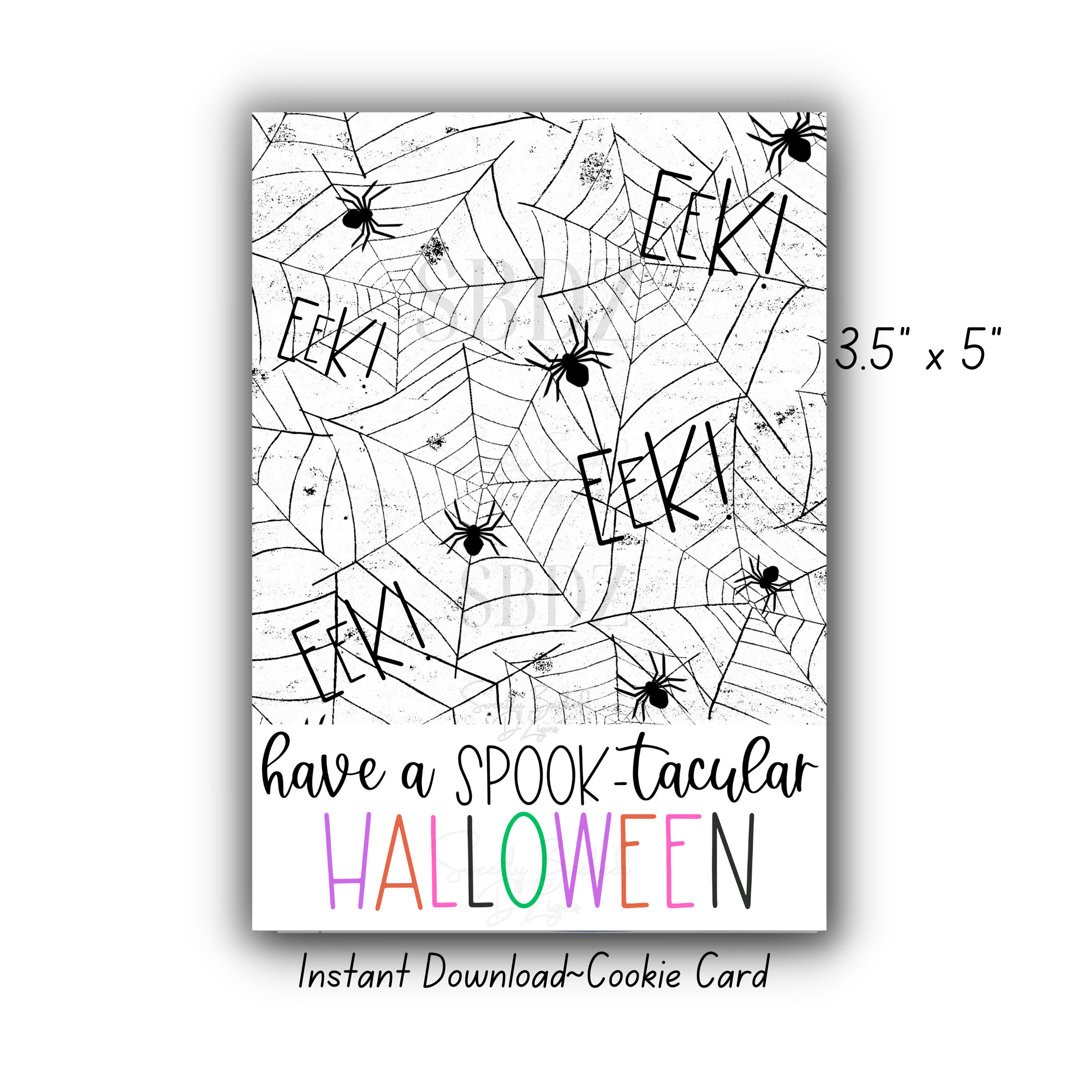 Printable Halloween Mini Cookie Card-mini Cookie Card - Etsy