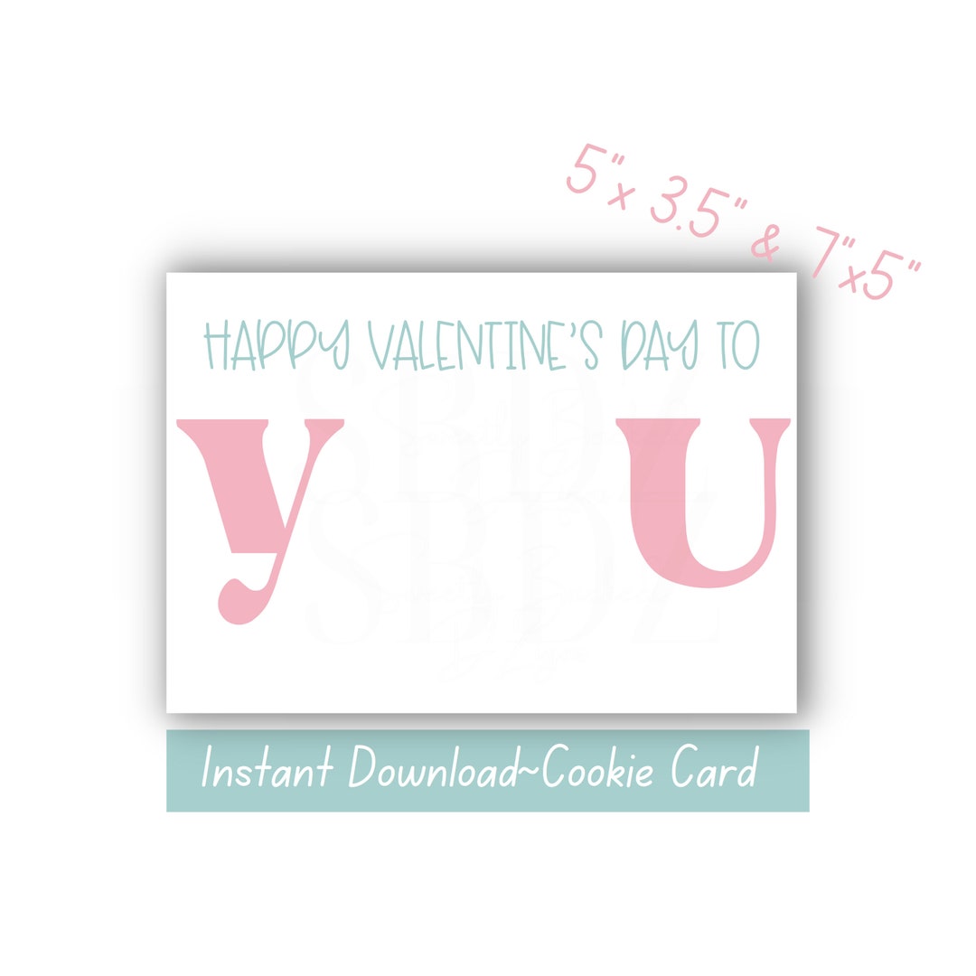 Printable Valentine Cookie Card-mini Cookie Card-cookie Card - Etsy