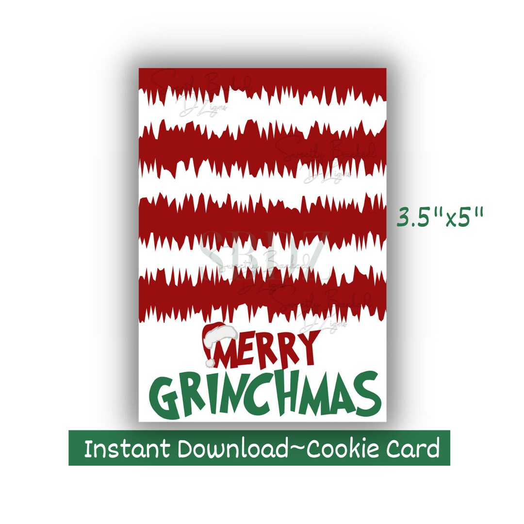 Printable Christmas Cookie Card-mini Cookie Card-christmas Cookie Card ...