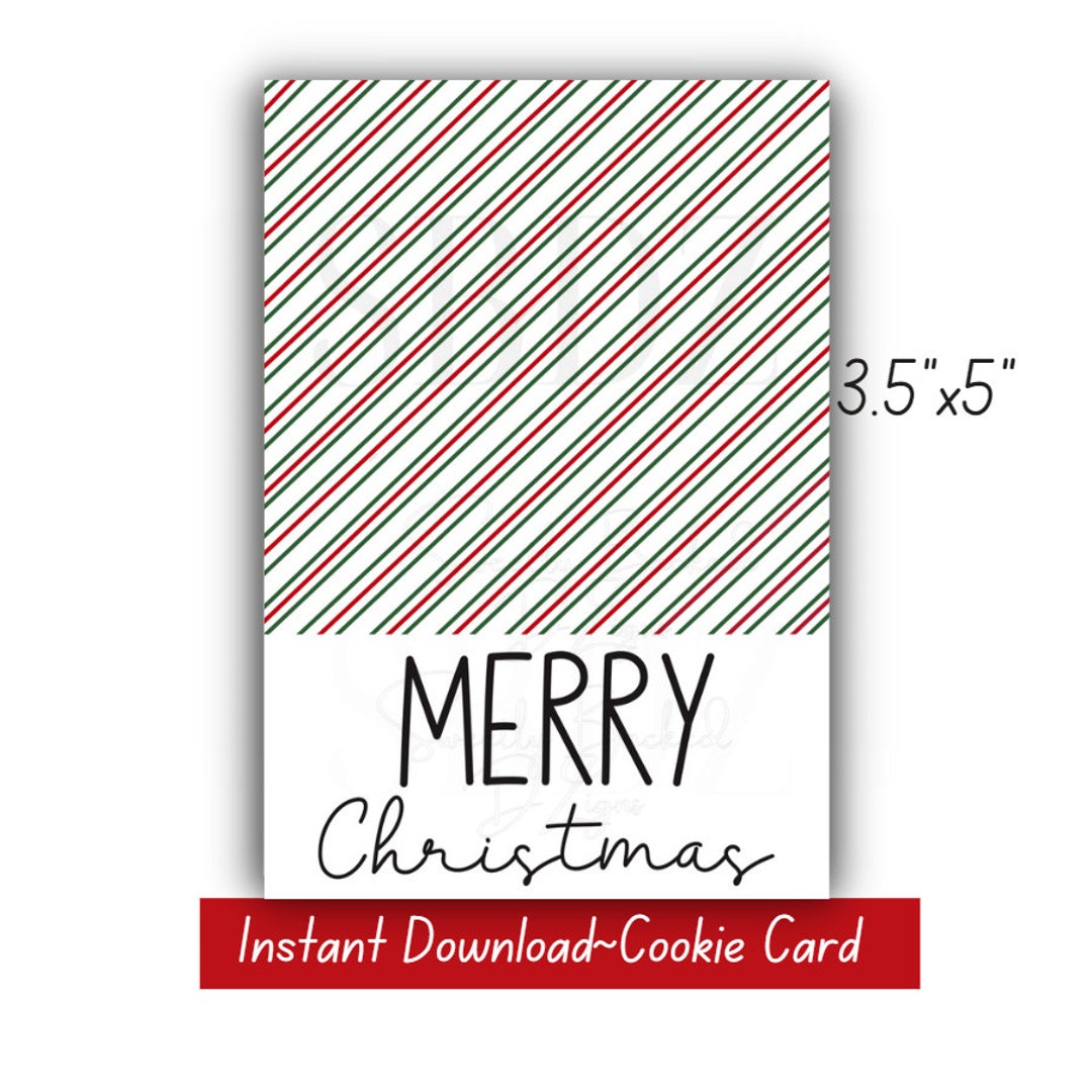 Printable Christmas Cookie Card-mini Cookie Card-santa Cookie Card - Etsy