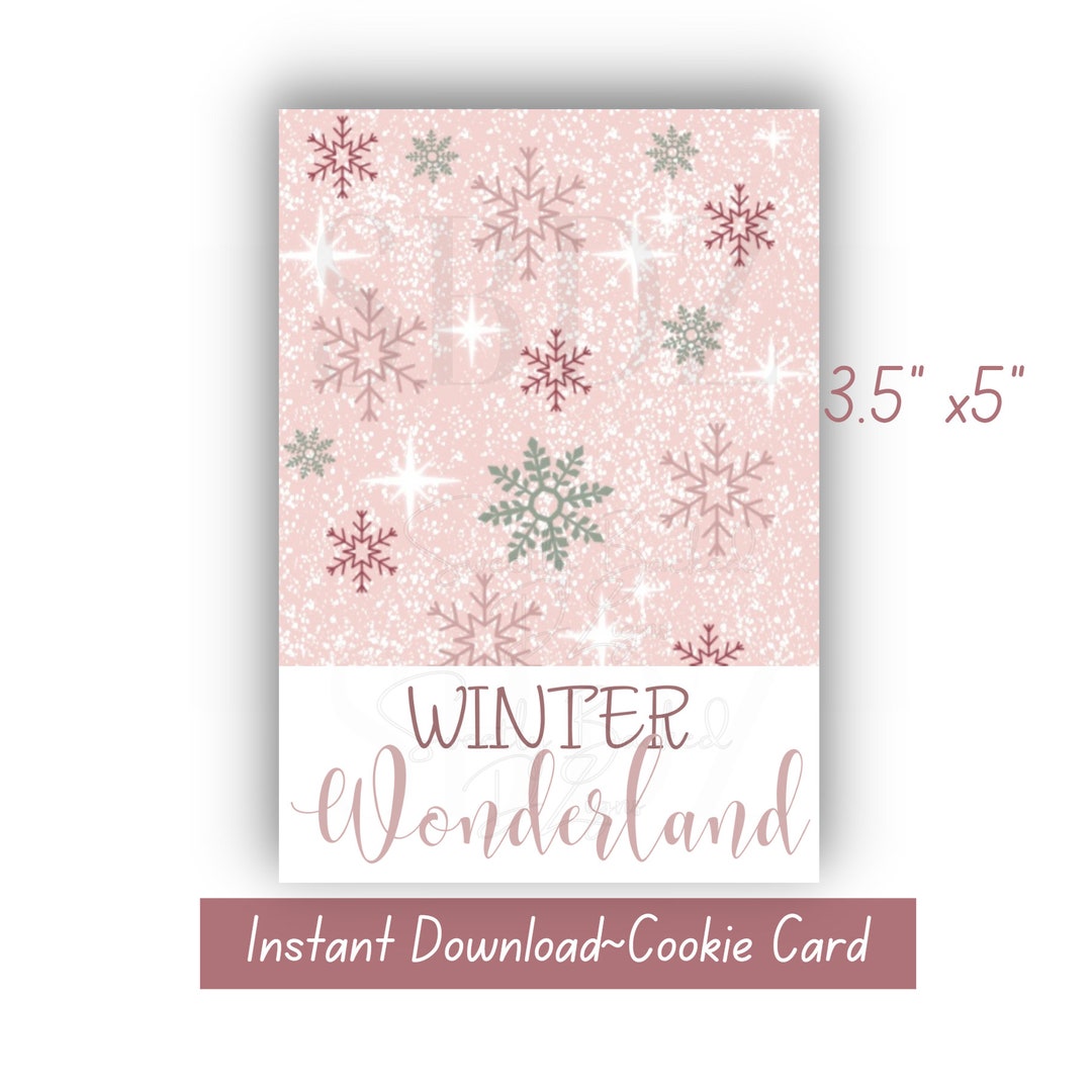 Printable Cookie Card-mini Cookie Card-christmas Cookie Card-cookie ...