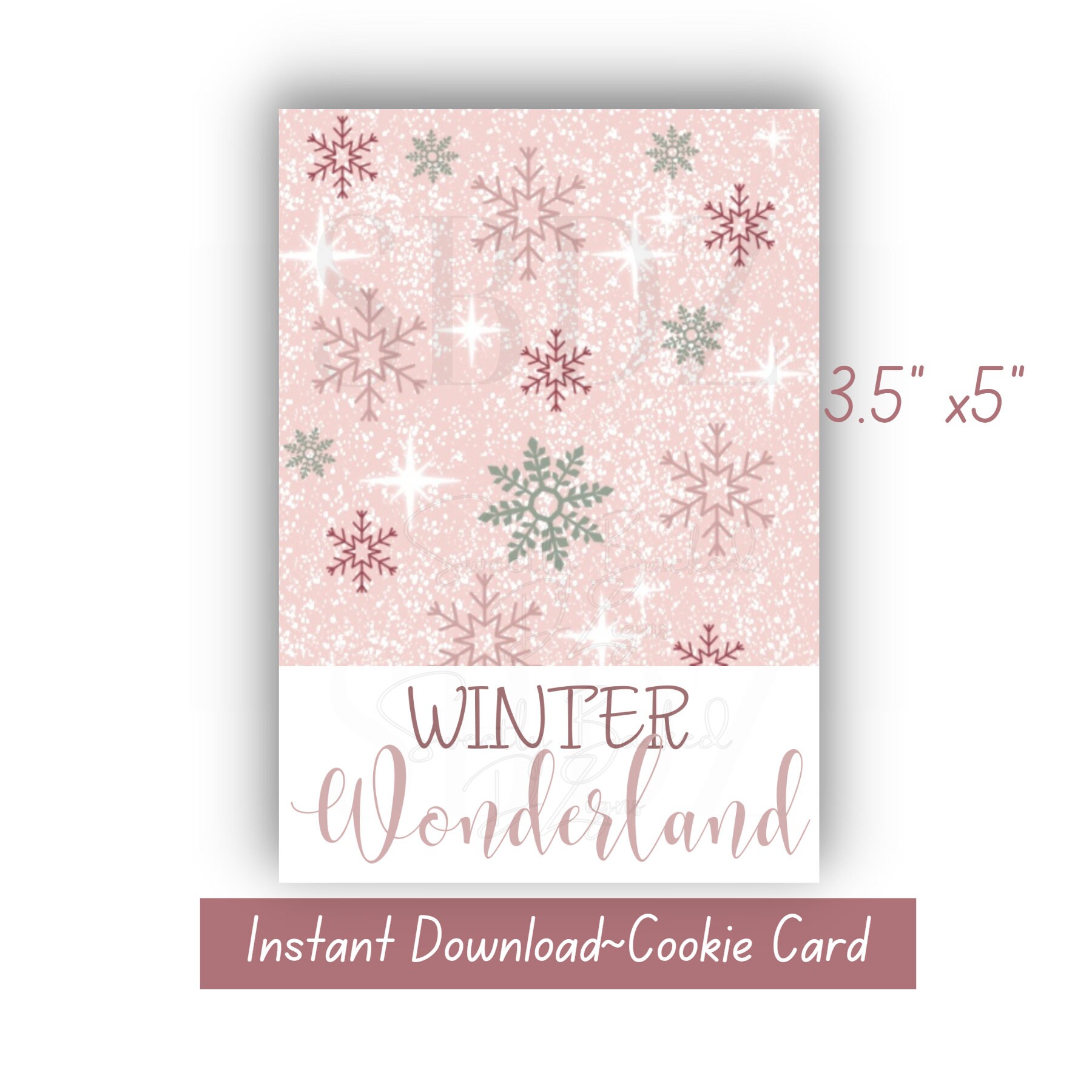 Printable Cookie Card-mini Cookie Card-christmas Cookie Card-cookie ...