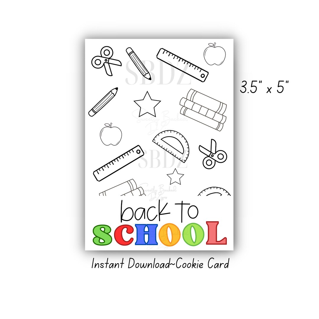 Printable Back to School Cookie Card-cookie Card-mini Cookie Card - Etsy