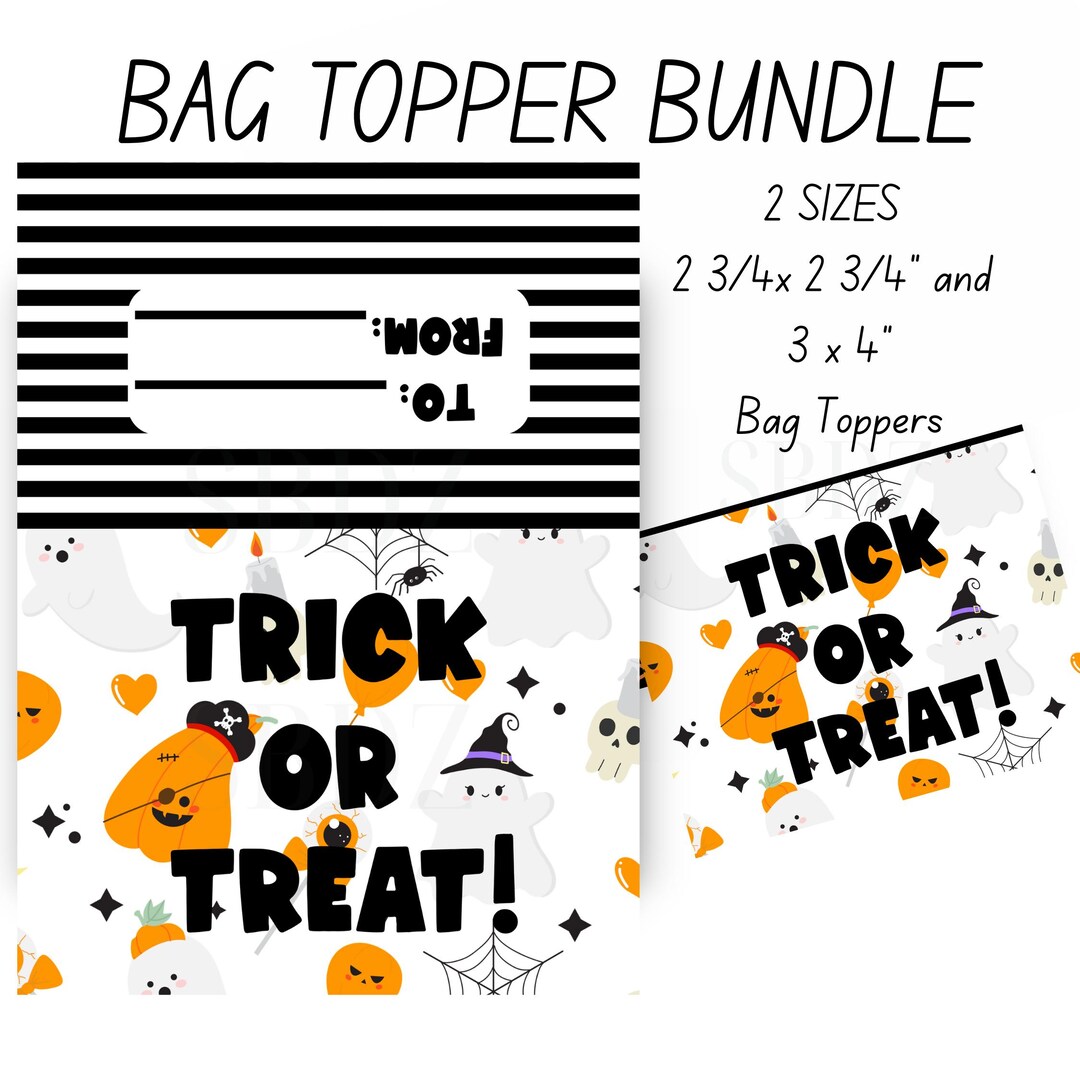 Printable Halloween Bag Topper-treat Topper-bag Topper-halloween Bag ...