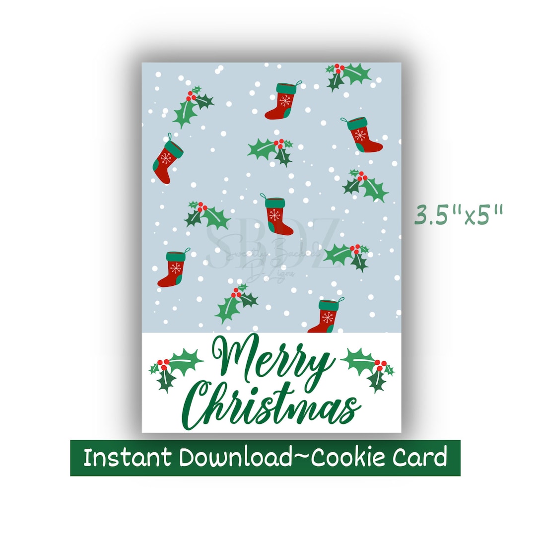 Printable Christmas Cookie Card-mini Cookie Card-cookie Card - Etsy