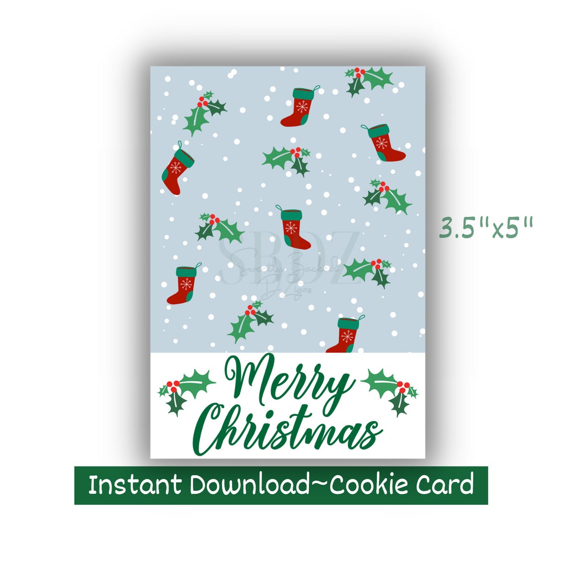 Printable Christmas Cookie Card-mini Cookie Card-cookie Card - Etsy