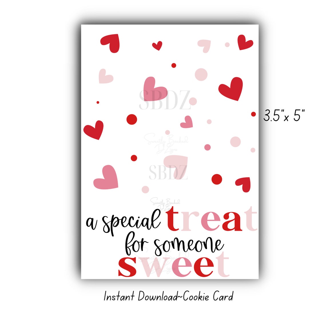 Printable Valentine Cookie Card-mini Cookie Card-valentine Card - Etsy