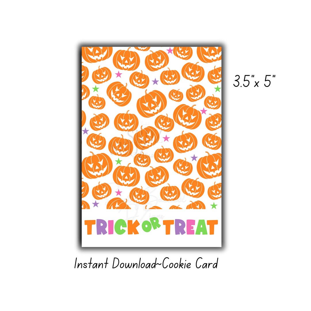 Printable Halloween Cookie Card-halloween Cookie Card-cookie Card-mini ...