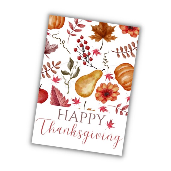 Happy Thanksgiving Cookie Card-printable Cookie Card-mini - Etsy