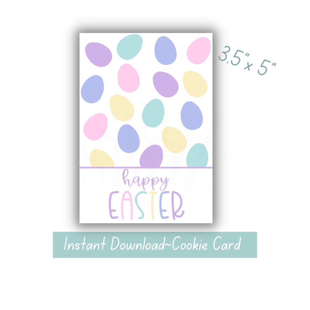 Printable Easter Cookie Card-mini Cookie Card-cookie Card-easter - Etsy