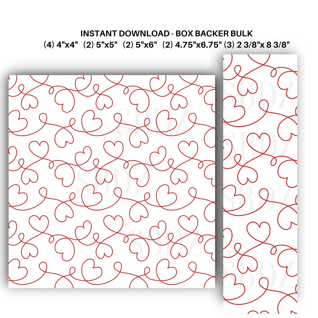5 SIZES Printable Valentine Heart Box Backer-valentine Box Backer - Etsy