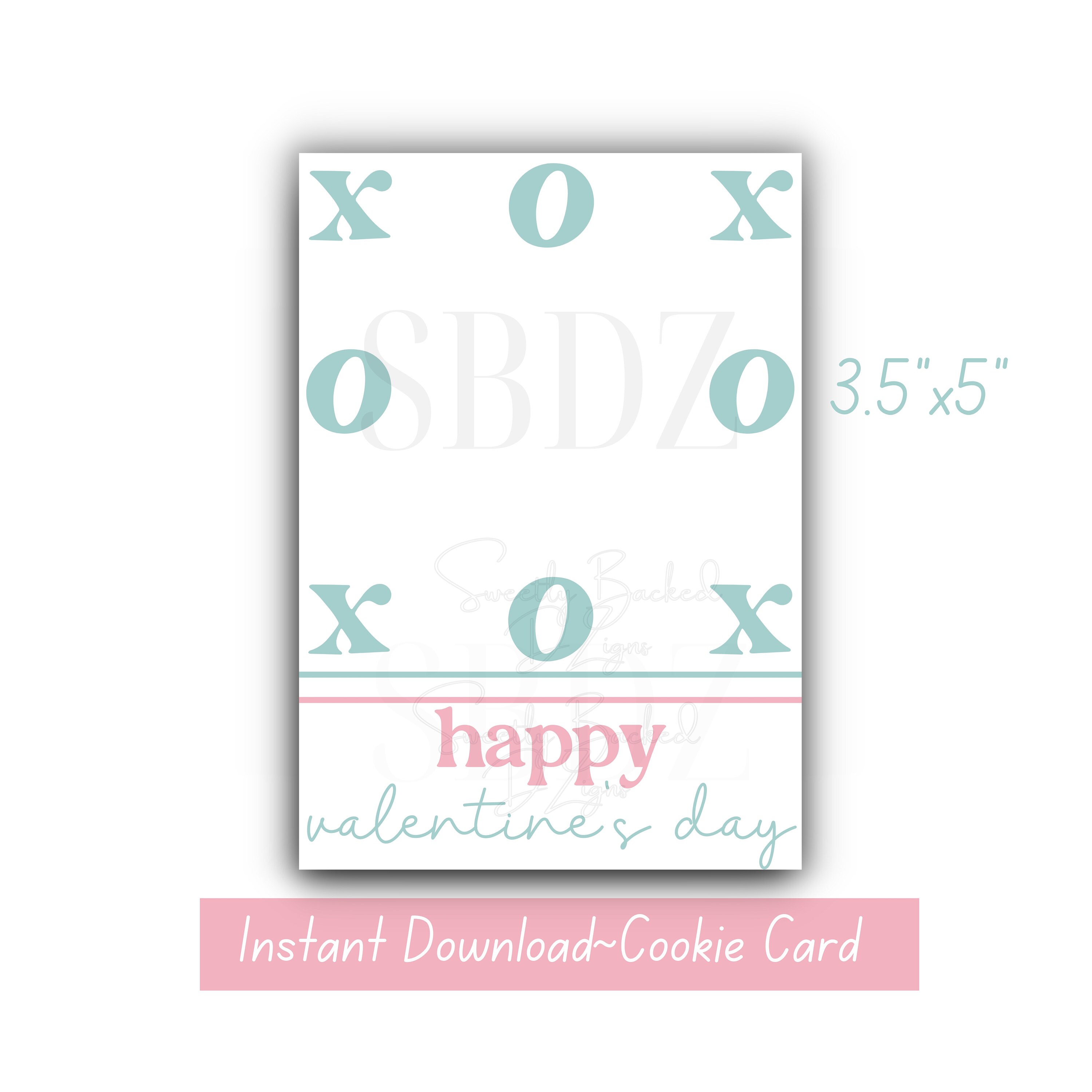 Printable Valentine Cookie Card-printable Cookie - Etsy