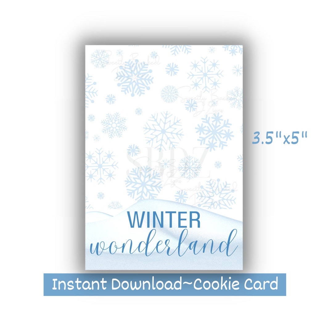 Printable Winter Wonderland Cookie Card Christmas Cookie Card-cookie ...