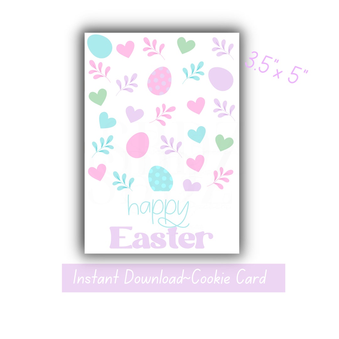 Printable Easter Cookie Card-mini Cookie Card-cookie Card - Etsy