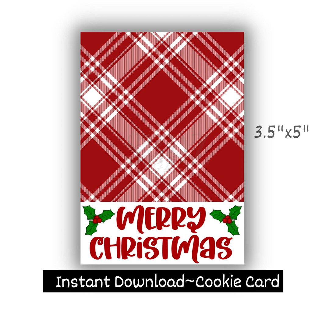 Printable Christmas Cookie Card-mini Cookie Card-cookie Card-christmas ...