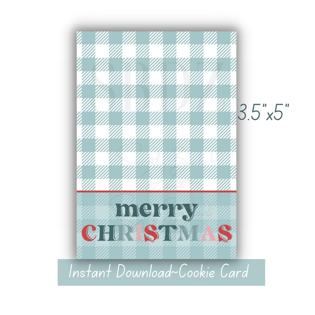 Printable Christmas Cookie Card-christmas Cookie Card-mini Cookie Card ...