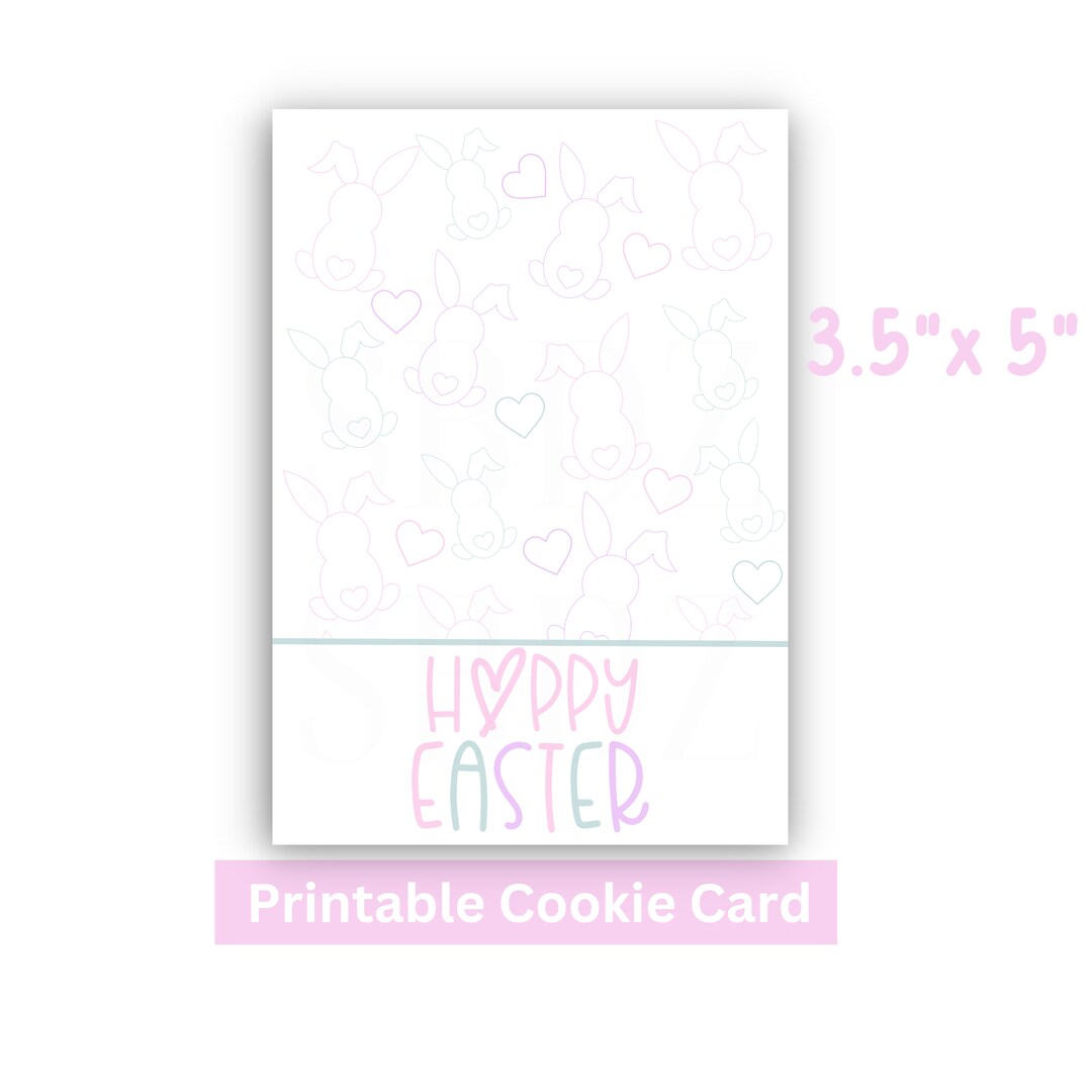 Printable Easter Cookie Card-mini Cookie Card-cookie Card - Etsy